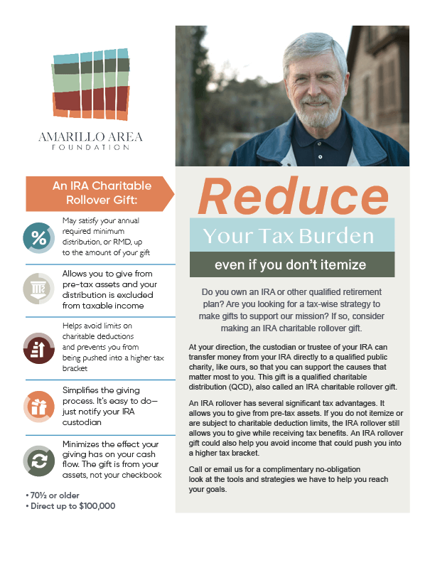 Rollover your IRA and get a tax break! - Amarillo Area Foundation