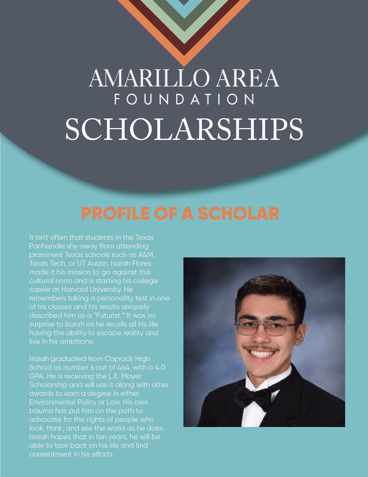 Profile Of A Scholar: Isaiah Flores - Amarillo Area Foundation